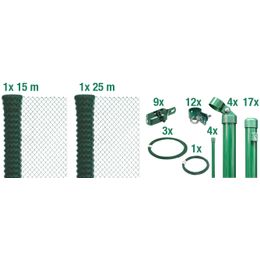 Alberts Maschendrahtzaun Zaunelemente Höhe: 80 - 200 cm, Gesamtlänge: 15 - 100 m, zum Einbetonieren Gr. H/L: 80 cm x 40 m H/L: 80 cm, grün Zaunelemente