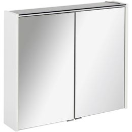 Spiegelschrank Fackelmann "Denver" Schränke Gr. B/H/T: 80 cm x 68,5 cm x 16 cm, 1 St., weiß Bad-Spiegelschränke Badmöbel 2 Glaseinlegeböden, Schalter, Steckdose