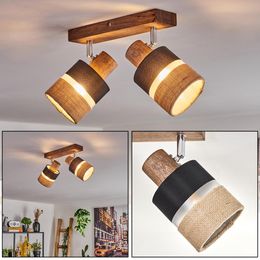 hofstein Fallhagen Deckenleuchte Chrom, Dunkelbraun, 2-flammig