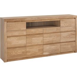 Kommode Home Affaire "Silkeborg" Sideboards Gr. Holzwerkstoff eichefarben (Korpus) / Massivholz Eiche (Front), braun (eiche teilmassiv) Kommode Breite 170 cm