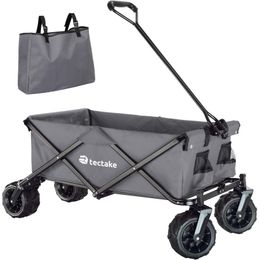 TecTake&reg; Bollerwagen, faltbar, abnehmbarer Stoffeinsatz mit 2 Netztaschen, inklusive Tragetasche, Belastbarkeit 80 kg