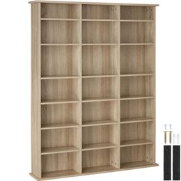 TecTake&reg; CD DVD Regal, in Holzoptik, h&ouml;henverstellbare und herausnehmbare Zwischenb&ouml;den, 105,5 x 19 x 136,5 cm
