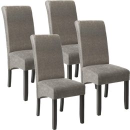 TecTake® 4 Esszimmerstühle, ergonomisch, massives Hartholz - grau marmoriert