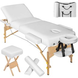 TecTake&reg; 3 Zonen Massageliege-Set, Breite 70 cm, Polsterung 10 cm, mit Holzgestell, 218 x 102 x 90 cm