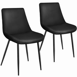 TecTake&reg; Set Stuhl, gepolstert, in Samtoptik, schwarze Stahlbeine, 48 x 59 x 82,5 cm