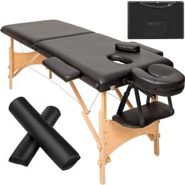 TecTake® 2 Zonen Massageliege-Set, inklusive Lagerungsrollen und Tragetasche, klappbar und höhenverstellbar, 210 x 95 x 62 - 84 cm