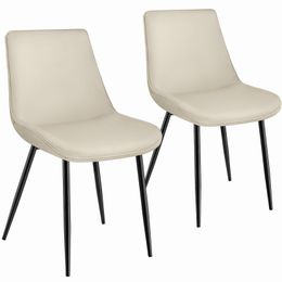 TecTake&reg; Set Stuhl, gepolstert, in Samtoptik, schwarze Stahlbeine, 48 x 59 x 82,5 cm