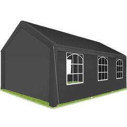 TecTake&reg; Pavillon, 6 x 4 m, Klicksystem, inklusive Spannseilen und Heringen