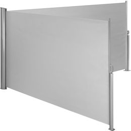 TecTake&reg; Aluminium Doppel-Seitenmarkise, ausziehbar, blickdicht, Schutz vor Sonne und Wind, 160 x 600 cm