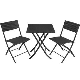 TecTake&reg; Rattanset, f&uuml;r 2 Personen, UV-best&auml;ndig, geringes Gewicht