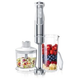 arendo Edelstahl Stabmixer Set - vierfl&uuml;geliges Messer - P&uuml;rierstab - Variabler Geschwindigkeitsregler + Turbotaste