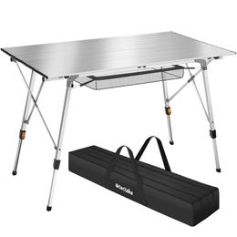 TecTake&reg; Aluminium Campingtisch, faltbar, h&ouml;henverstellbar, 120 x 70,5 x 58 &ndash; 79 cm