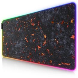 Titanwolf RGB Gaming Mauspad, Mousepad 900 x 400 mm, verbessert Präzision & Geschwindigkeit, Lavamotiv