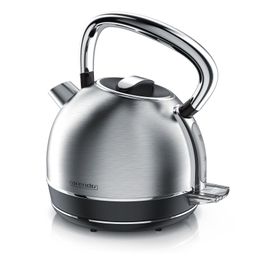 arendo Wasserkocher mit Temperatureinstellung, 1,7 l, 2200 W, Edelstahl Retro Style Vintage, &Uuml;berhitzung & Trockenkochschutz, silber