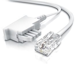 CSL - Internet Kabel Routerkabel - TAE-F Stecker auf RJ45 Stecker - 50m - Internetkabel - Router an die Telefondose, TAE - wei&szlig;