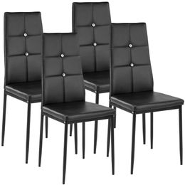 TecTake&reg; Set Esszimmerstuhl, gepolstert mit Kunstlederbezug, schlanke Stahlbeine, 40 x 42 x 97 cm