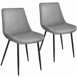 TecTake&reg; Set Stuhl, gepolstert, in Samtoptik, schwarze Stahlbeine, 48 x 59 x 82,5 cm