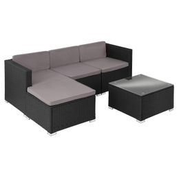 TecTake&reg; Rattan Lounge, f&uuml;r 3 bis 4 Personen, UV-best&auml;ndig, variabel aufstellbar
