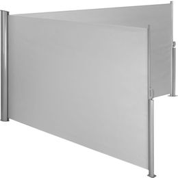 TecTake&reg; Aluminium Doppel-Seitenmarkise, ausziehbar, blickdicht, Schutz vor Sonne und Wind, 200 x 600 cm