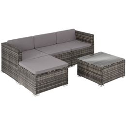 TecTake&reg; Rattan Lounge, f&uuml;r 3 bis 4 Personen, UV-best&auml;ndig, variabel aufstellbar