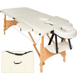 TecTake&reg; 2 Zonen Massageliege, Breite 61 cm, Polsterung 5 cm, mit Holzgestell, 210 x 95 x 84 cm