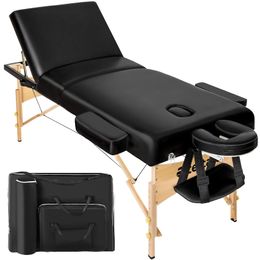 TecTake&reg; 3 Zonen Massageliege, Breite 70 cm, Polsterung 10 cm, mit Holzgestell, 218 x 102 x 90 cm