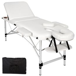 TecTake&reg; 3 Zonen Massageliege, Breite 61 cm, Polsterung 5 cm, mit Aluminiumgestell, 210 x 95 x 90 cm