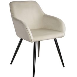 TecTake&reg; Esszimmerstuhl, gepolstert, in Samtoptik, schwarze Stahlbeine, 58 x 62 x 82 cm
