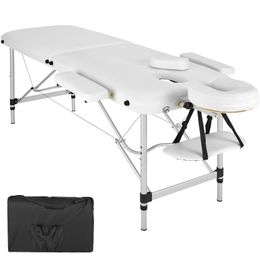 TecTake&reg; 2 Zonen Massageliege, Breite 60 cm, Polsterung 4 cm, mit Aluminiumgestell, 205 x 95 x 89 cm