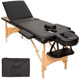 TecTake&reg; 3 Zonen Massageliege, Breite 60 cm, Polsterung 5 cm, mit Holzgestell, 210 x 95 x 84 cm