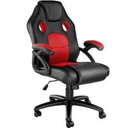 TecTake&reg; B&uuml;rostuhl, ergonomische Form, Kunstlederbezug mit Mesh-Gewebe, stufenlos h&ouml;henverstellbar