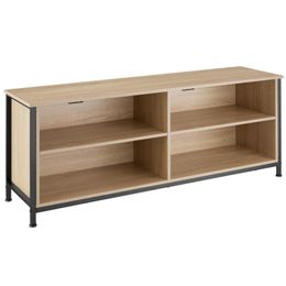 TecTake&reg; Sideboard, Industrial Style, 4 offene F&auml;cher, 2 verstellbare Einlegeb&ouml;den, 4 Kabelaussparungen, 147 x 41 x 60,5 cm