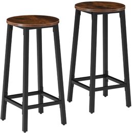 TecTake&reg; Set Barhocker, Industrial Style, mit h&ouml;henverstellbaren Kunststofff&uuml;&szlig;en, Sitzh&ouml;he 66 cm