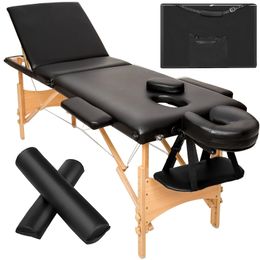 TecTake&reg; 3 Zonen Massageliege-Set, Breite 60 cm, Polsterung 3 cm, mit Holzgestell, 210 x 95 x 84 cm