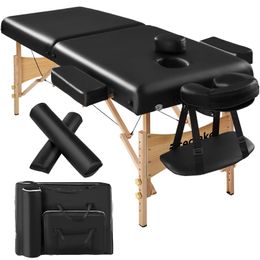 TecTake&reg; 2 Zonen Massageliege-Set, Breite 59 cm, Polsterung 7,5 cm, mit Holzgestell, 187 x 59 x 65,50 cm