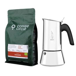 Coffee Circle Bialetti Venus & Espresso im Set, 250 g Kaffee nach Wahl, gemahlener Kaffee, Espressokocher von Bialetti, Kaffee wie in Italien, ideal f&uuml;r Einsteiger