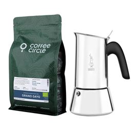 Coffee Circle Bialetti Venus & Espresso im Set, 250 g Kaffee nach Wahl, ganze Bohne, Espressokocher von Bialetti, Kaffee wie in Italien, ideal f&uuml;r Einsteiger