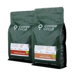 Coffee Circle Filterkaffee Set vollmundige R&ouml;stung - Buna Dimaa & Sierra Nevada, je 250g, 2 Kaffees als Probierpaket, Arabica Kaffee aus Kolumbien, &Auml;thiopien & Peru