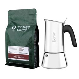 Coffee Circle Bialetti Venus & Espresso im Set, 250 g Kaffee nach Wahl, gemahlener Kaffee, Espressokocher von Bialetti, Kaffee wie in Italien, ideal f&uuml;r Einsteiger