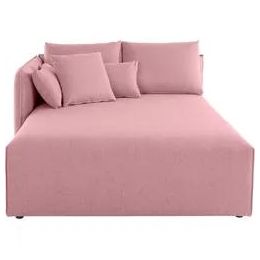 Ottomane Andas "Nöre" Sofas Gr. B/H/T: 138cm x 86cm x 168cm, Struktur fein, Ottomane links, rosa (rosé) Lounge-Modul - zum eigenen Zusammenstellen, Breite 138cm, Tiefe 168cm