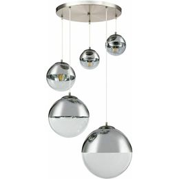 Design Decken Pendel Leuchte Glas Kugel Strahler chrom Wohn Zimmer Hänge Lampe klar Globo 15851-5