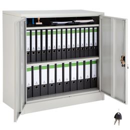 TecTake® Aktenschrank mit 3 Böden 90x40x90 cm - grau