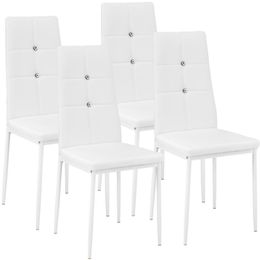 TecTake® 4er Set Esszimmerstuhl, gepolstert mit Kunstlederbezug, schlanke Stahlbeine, 40 x 42 x 97 cm