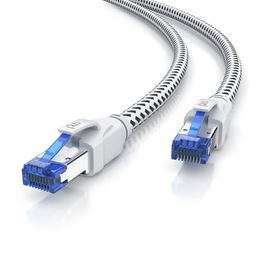 PRIMEWIRE Patchkabel CAT 8 mit Baumwollummantelung - Gigabit Ethernet LAN Kabel - 40 Gbit/s - S/FTP PIMF Schirmung - Netzwerkkabel - 20m