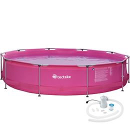 TecTake® Swimming Pool, rund, reißfestes PVC-Gewebe, 360 x 76 cm