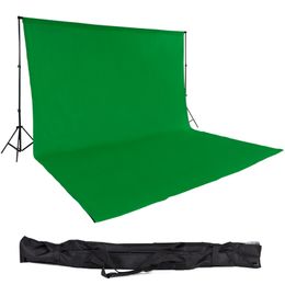 TecTake® Fotohintergrund-Set, 6 x 3 m, mit 2 Teleskopständern aus Aluminium, inklusive Tragetasche