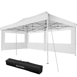 TecTake® Faltbarer Garten Pavillon 3x6m mit 2 Seitenteilen - weiß