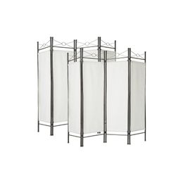 TecTake® 2er-Set Raumteiler, 4-teiliger Blickschutz, fester Stand auf bodenschonenden Kunststofffüßen, 160 x 2,5 x 180 cm