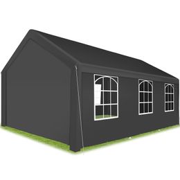 TecTake® Pavillon, 6 x 4 m, Klicksystem, inklusive Spannseilen und Heringen