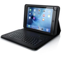 Aplic CSL Bluetooth Tastatur mit Schutzhülle, Tablet-Tastatur für 9-12 Zoll Tablets, magnetische Befestigung, Multimedia Funktionstasten, QWERTZ Layout